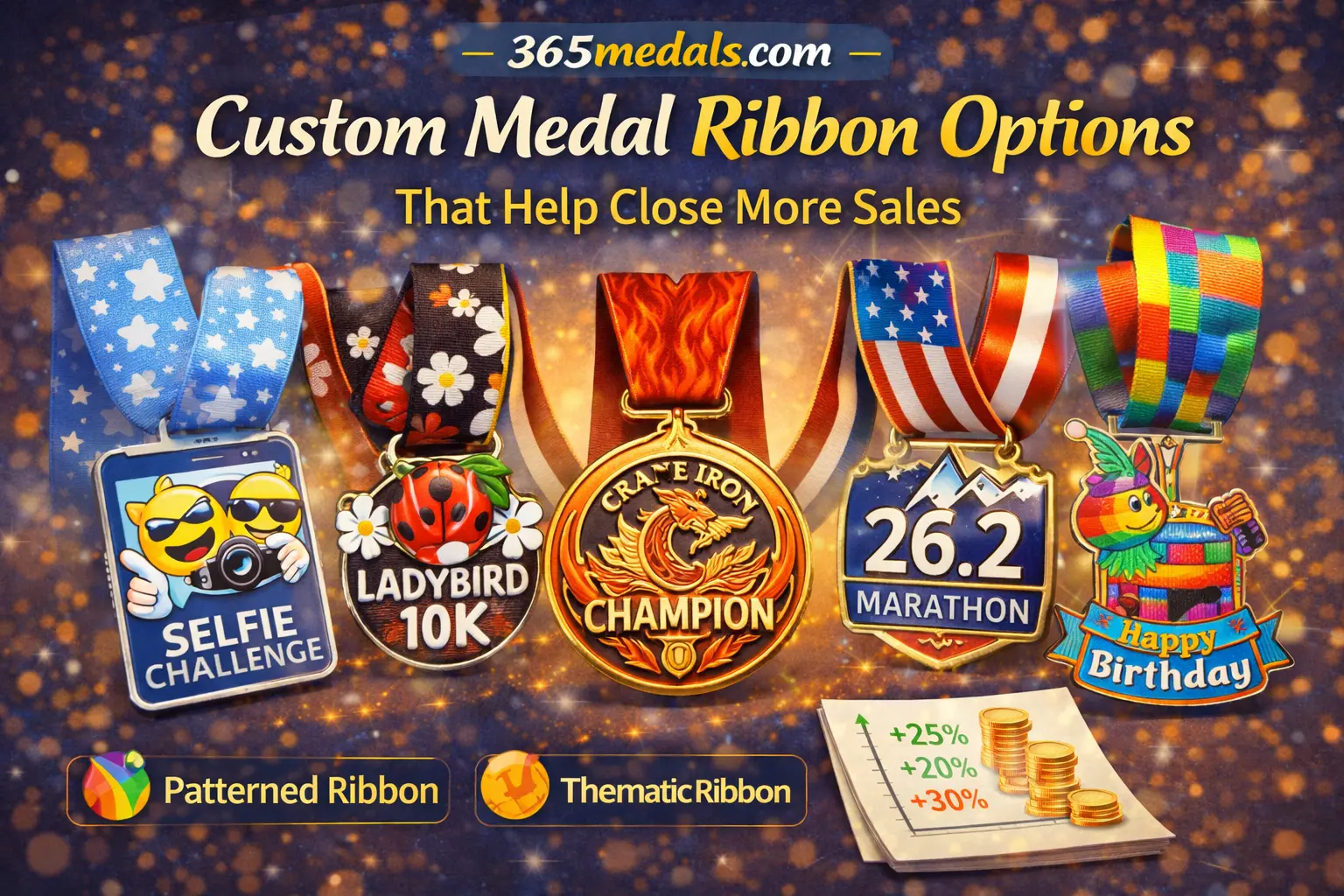 Custom Medal Ribbon Options That Help Close More Sales - 365Medals